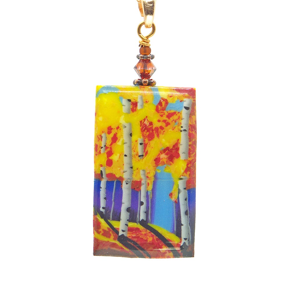 Autumn Birch Tree Polymer Clay Jewelry | Jennifer Patterson Designs