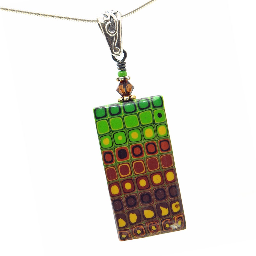 Pixelated Forest, Polymer Clay Jewelry | Jennifer Patterson Designs