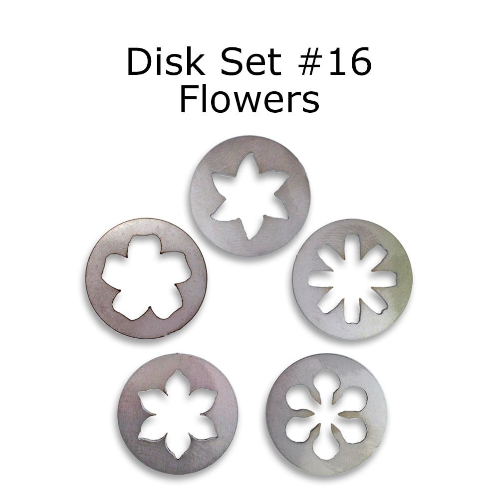 Polymer Clay Extruder Discs – Set 16 Flowers | Stainless Steel Tools ...