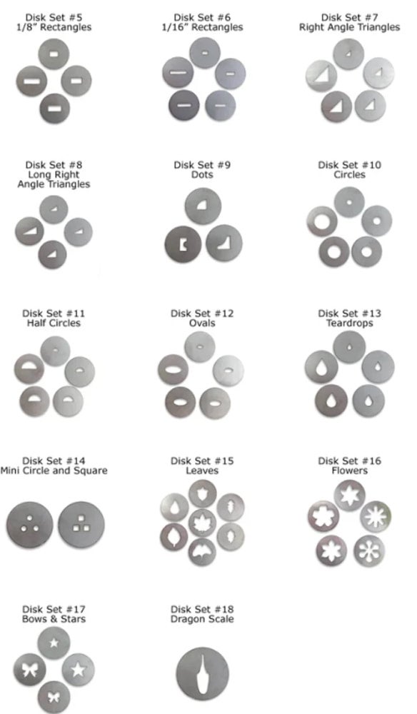 Polymer clay tools, extruder discs | Jennifer Patterson Designs