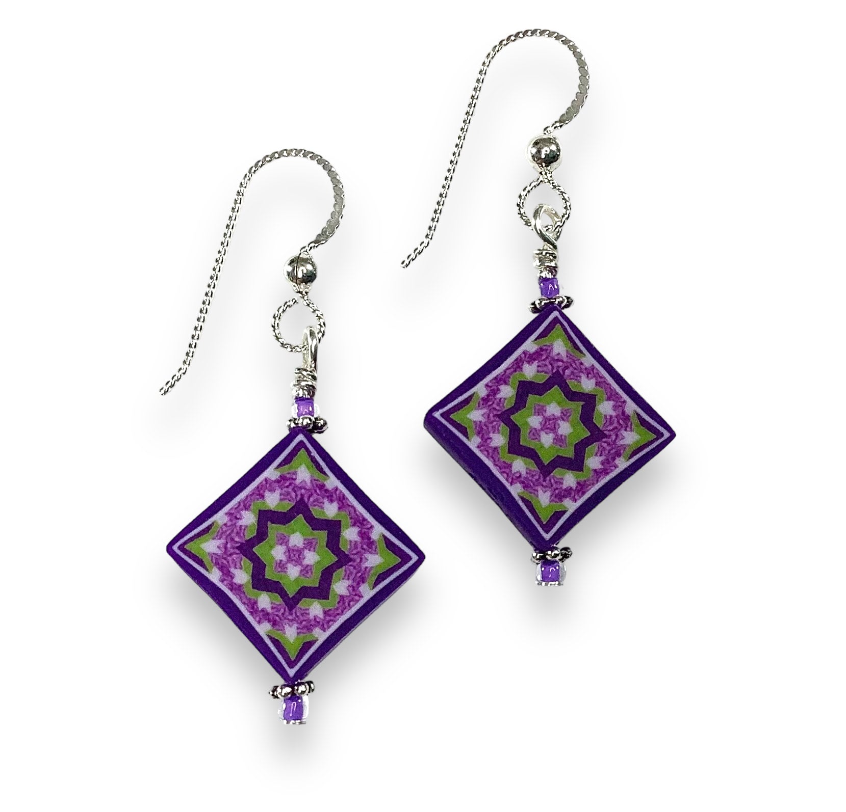 Purple Tulip Quilt Block Jewelry / Quilted in Clay /Jennifer Patterson ...